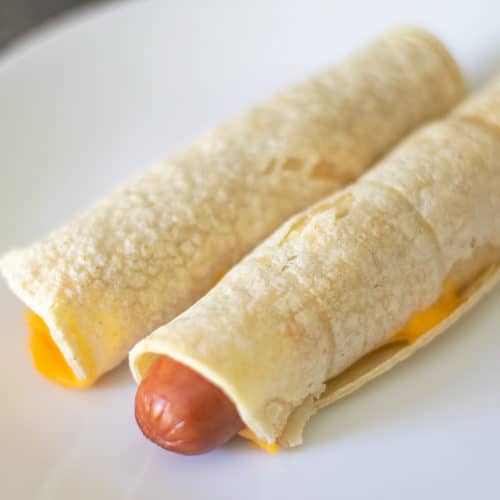 Baked Tortilla Wrapped Hot Dogs - Thrift and Spice
