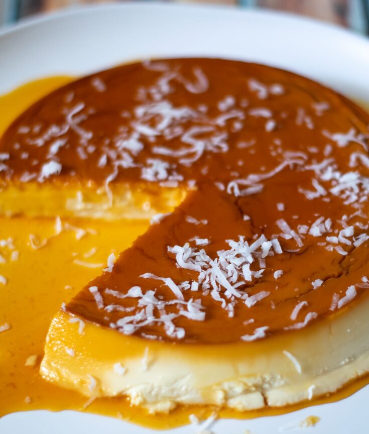 Flan de Coco y Queso (Coconut Cream Cheese Flan) - Thrift and Spice