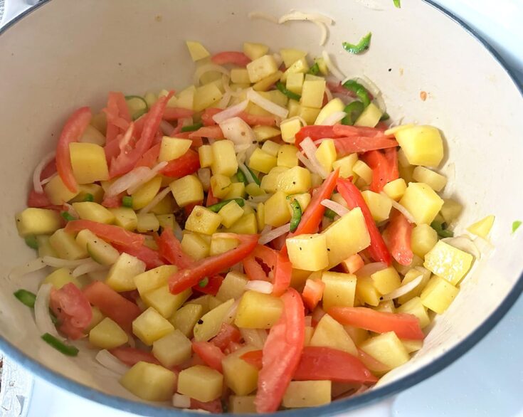 Papas a la Mexicana (Mexican Style Potatoes) - Thrift and Spice