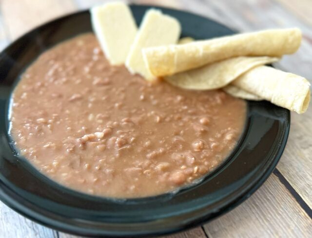 Mashed Frijoles Pintos (Pinto Beans) - Thrift and Spice